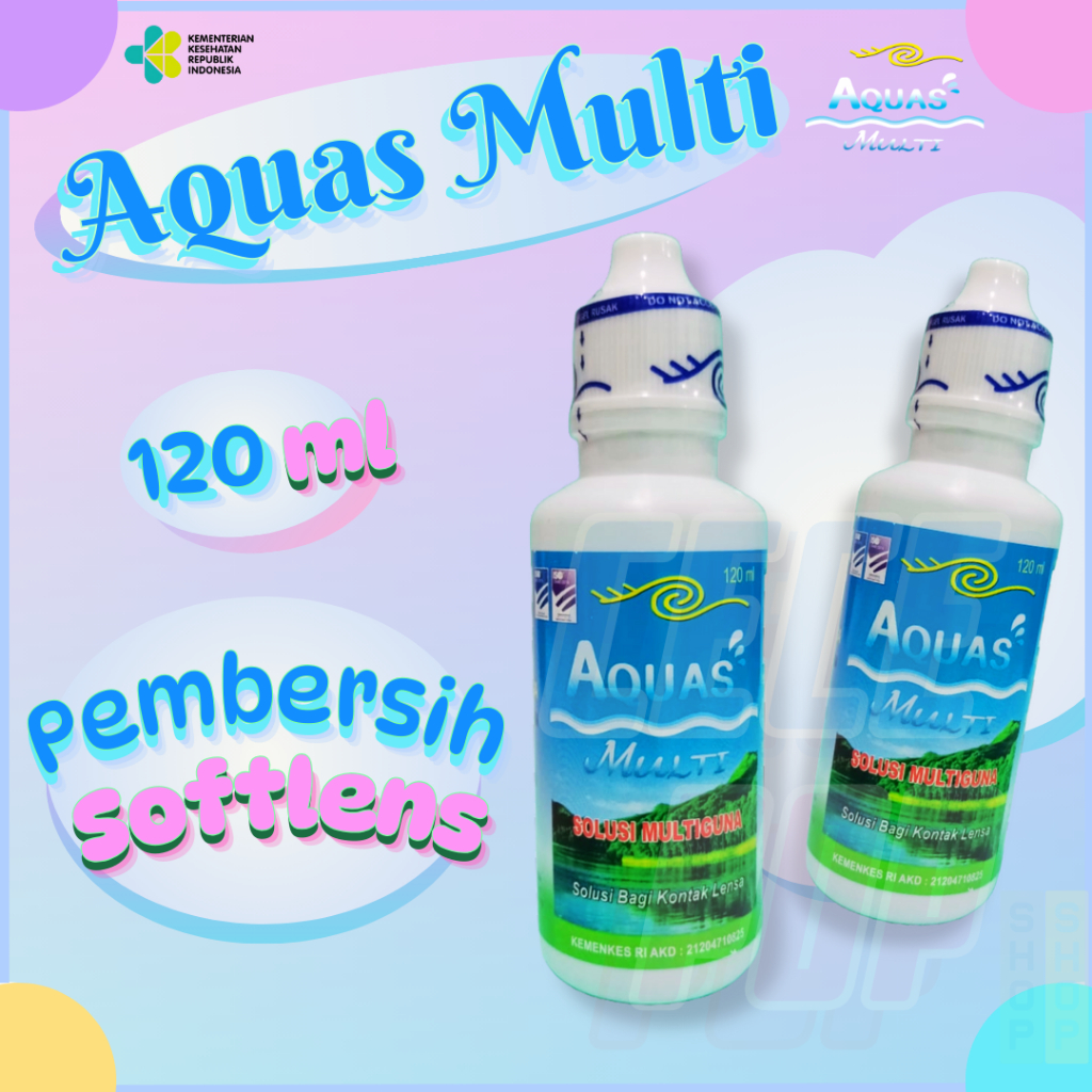 Jual Cairan Pembersih Softlens AQUAS MULTI 120 ML / Cairan Soflens ...