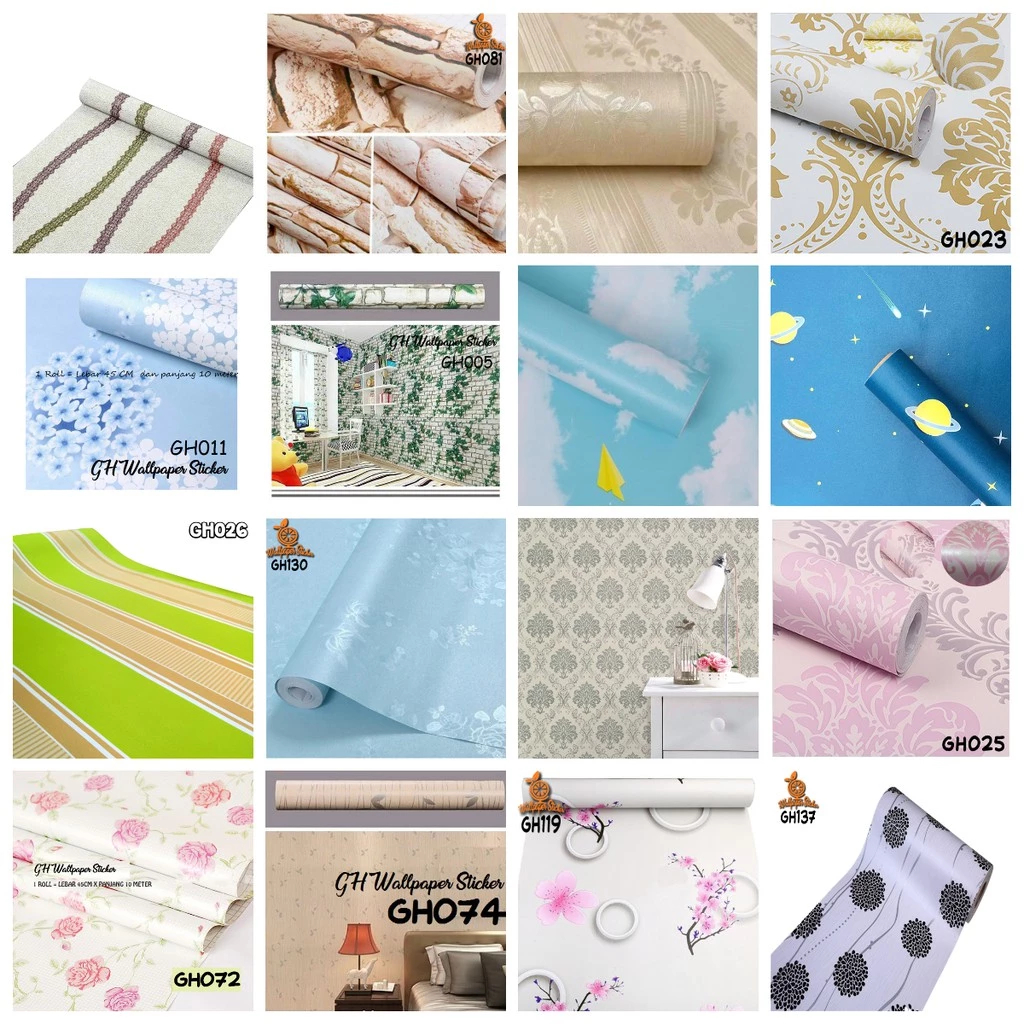 Jual Wallpaper Dinding Sticker Motif Karakter Batik Salur 45cm x 8M Wallpaper Ruang Tamu CY ...