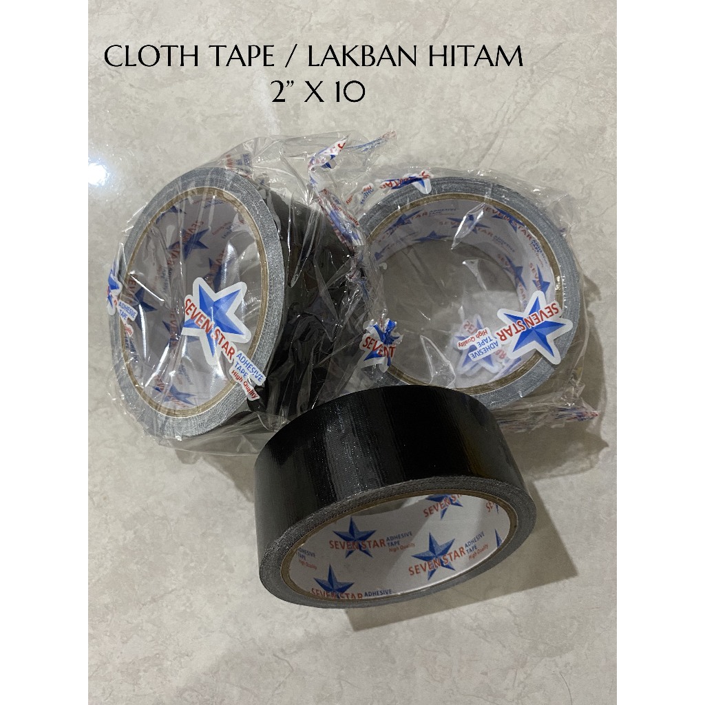 Jual Lakban/Isolasi Kain/Cloth Tape Hitam 2 Inch X 10 Yard 10 M (1 pcs ...