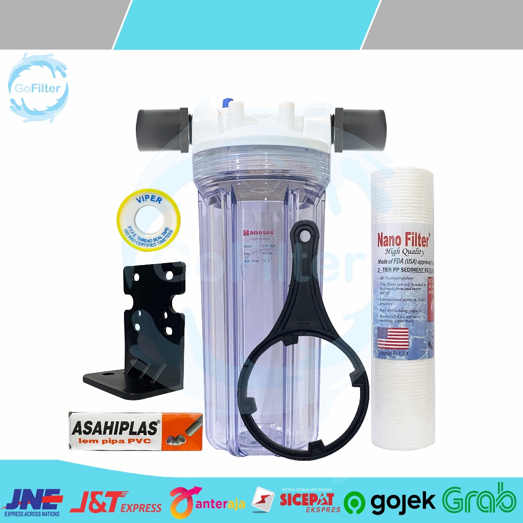 Jual PAKET FILTER 1 TAHAP CLEAR / HOUSING & CARTRIDGE - NANOTECH 10 ...