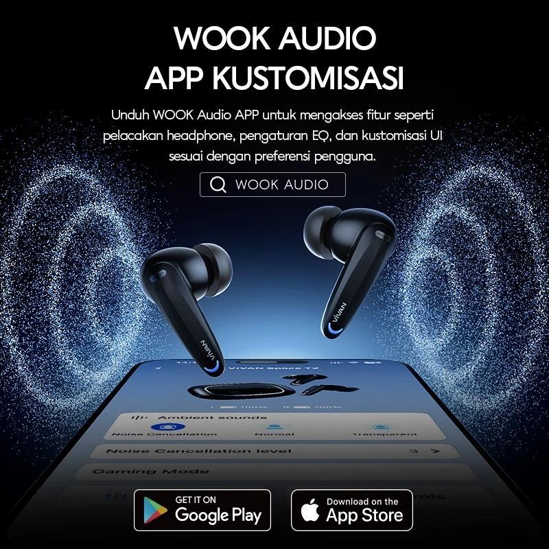 Jual VIVAN Space T2 TWS Earbuds ANC ENC 42H Playtime 10MM Bass Driver ...