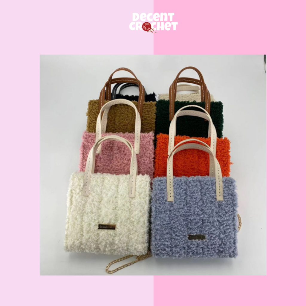 Jual Decent Crochet - Paket DIY Tas Rajut Cinderella Handle Kulit ...