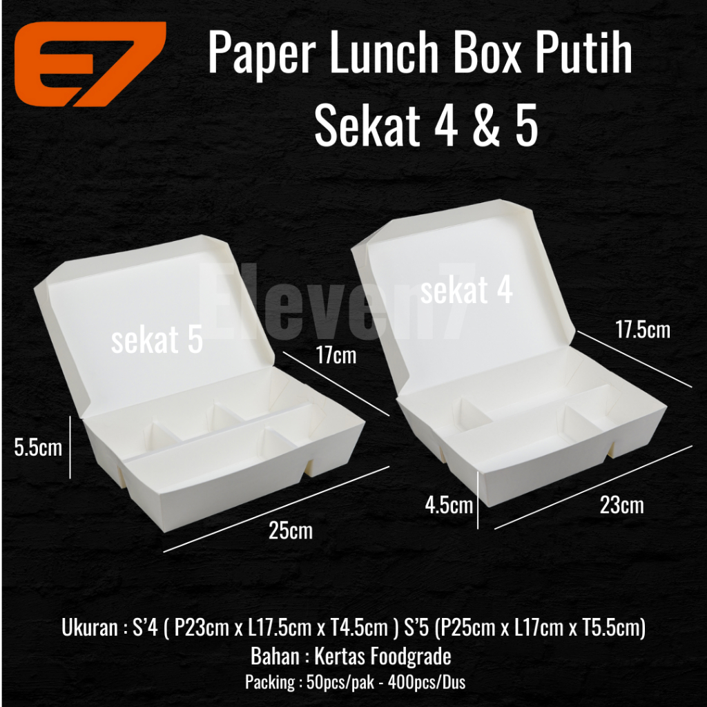 Jual Paper Lunch Box Putih Sekat 4, Bento Box Kertas, Kotak Nasi Take ...