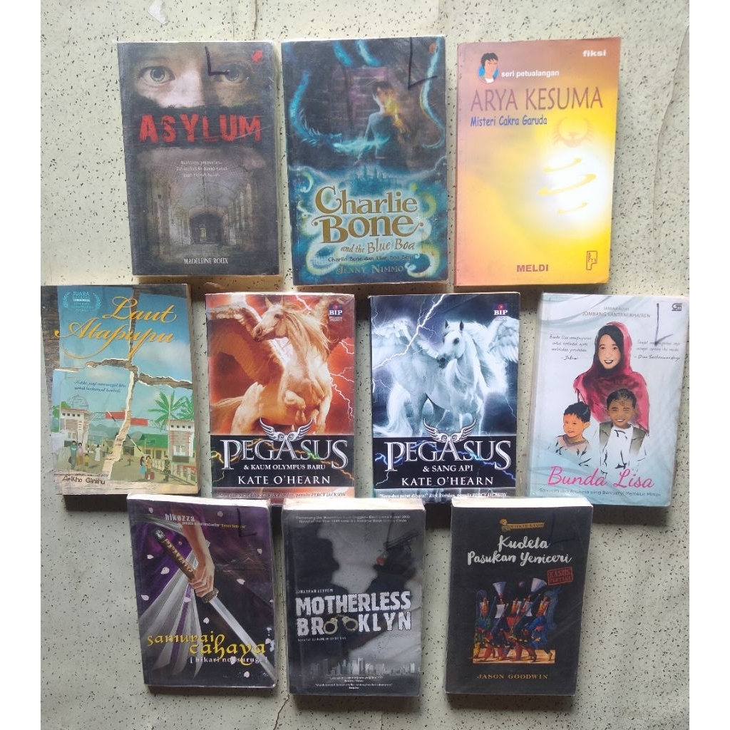 Jual Buku Novel Fiksi; ASYLUM, ARYA KESUMA, PEGASUS, CHARLIE BONE ...