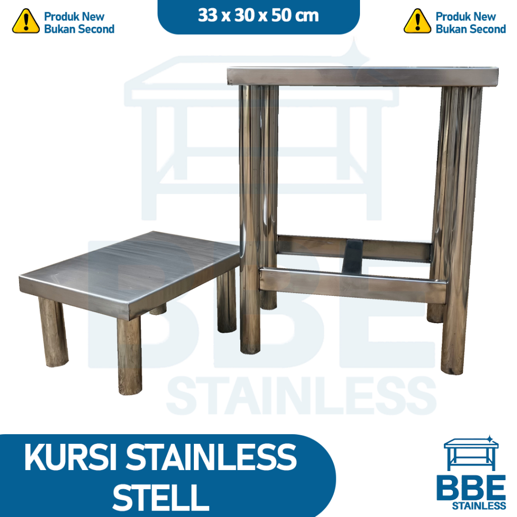Jual BBE Stainless - Kursi Bangku Tinggi Stainless Kotak 33x30x50cm ...