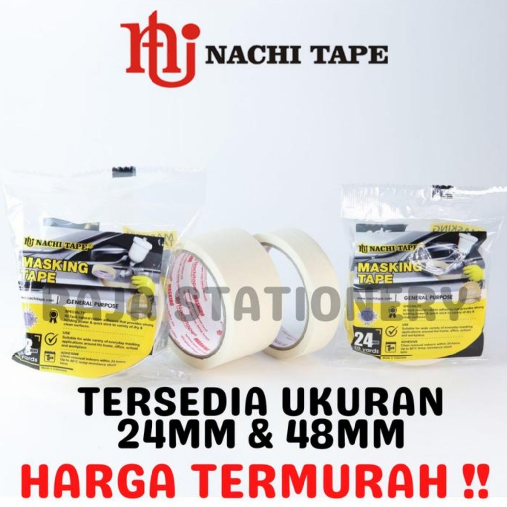 Jual Nachi Masking Tape 24mm 48mm / Lakban Kertas Nachi Isolasi Selotip ...