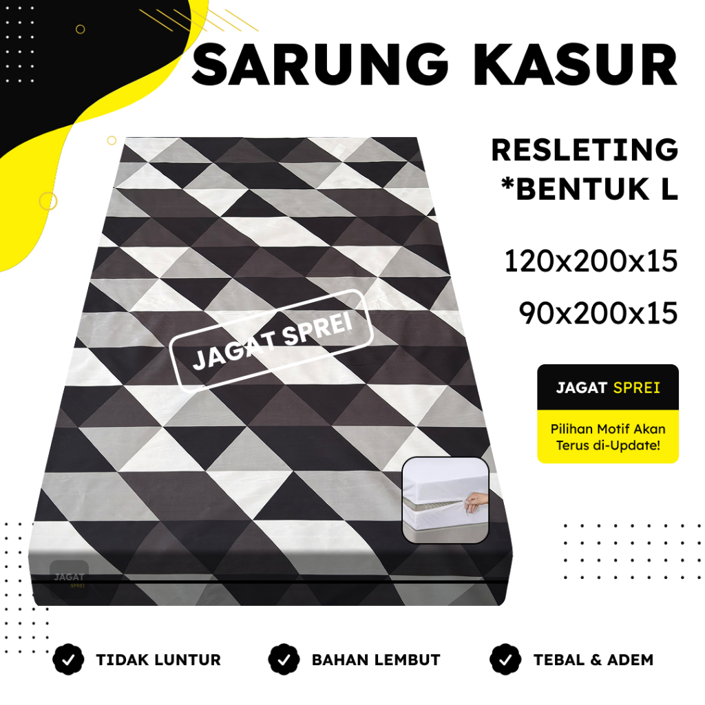 Jual Sarung Kasur Busa Resleting 90x200x15 120x200x15 Bahan Microtex ...