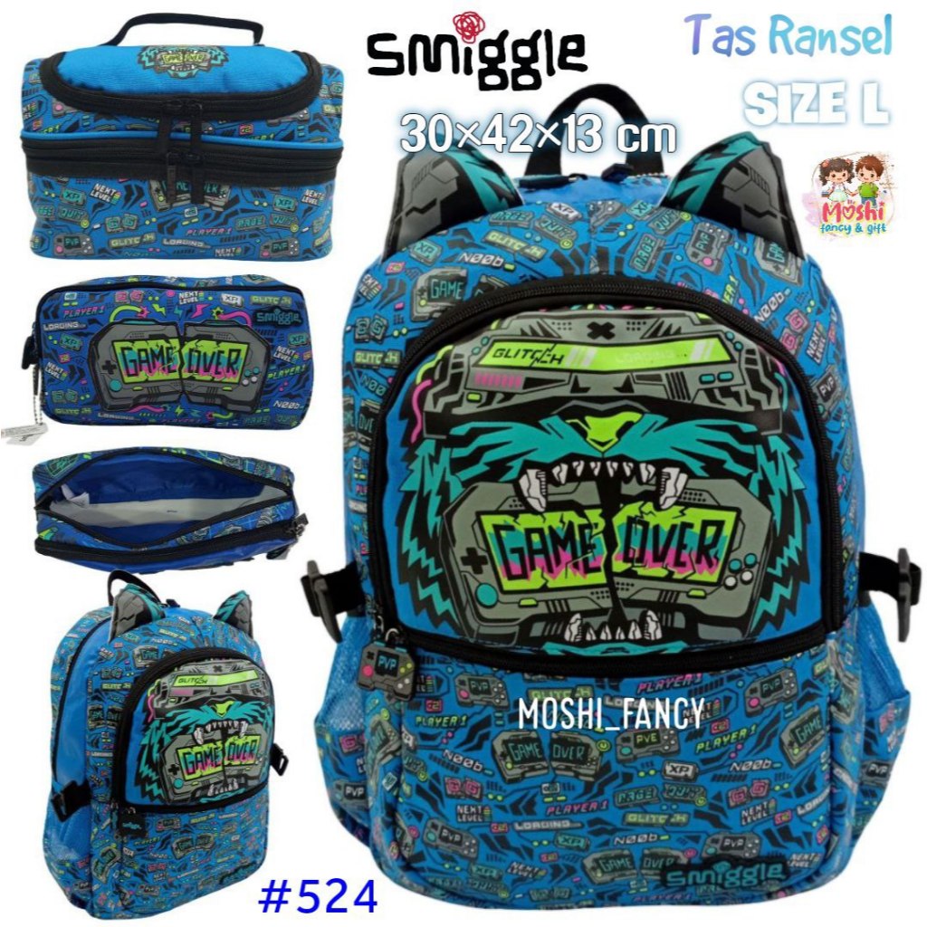 Jual Tas Smiggle Eclipse Tiger Game Over / Tas Smiggle Ransel Anak Laki ...
