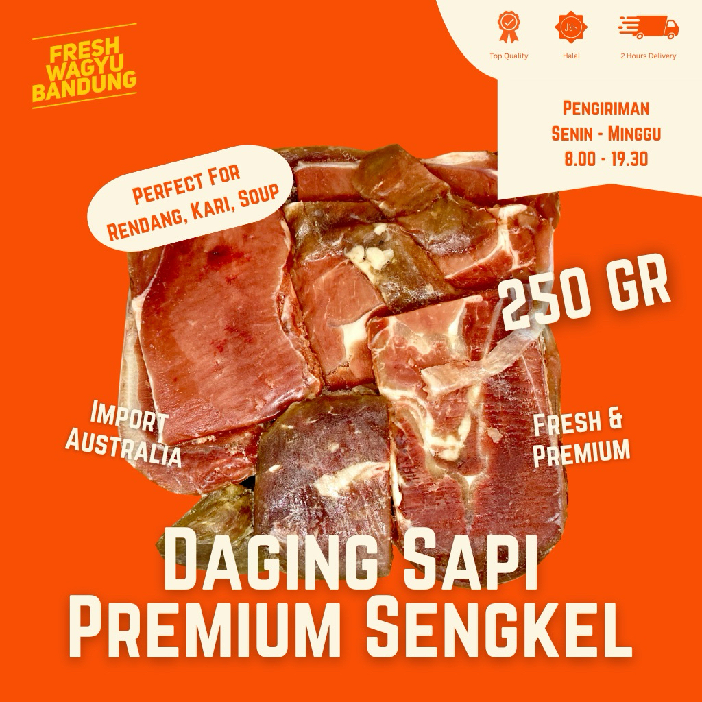 Jual SENGKEL IMPORT AUS DAGING SAPI FRESH PREMIUM Rendang Kari Sop Beef ...