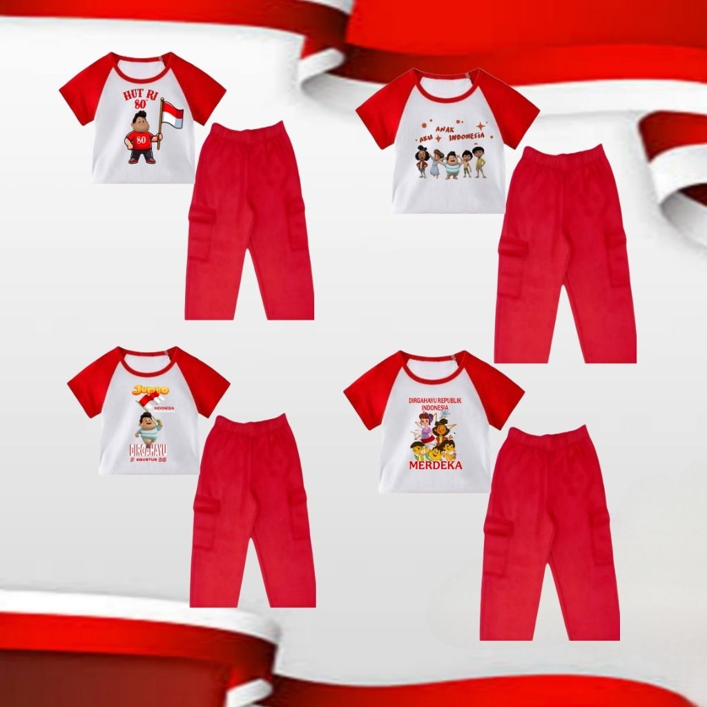 Jual Setelan Celana Cargo Kemerdekaan 17 Agustus Edisi Jumbo Dirgahayu ...
