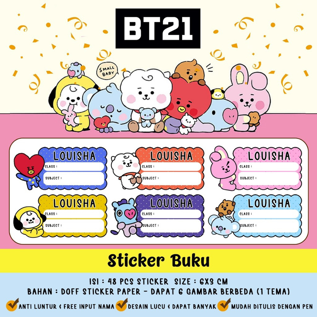 Jual PROSES CEPAT - 48PCS CUSTOM STIKER BUKU ANAK SEKOLAH LUCU | Shopee ...