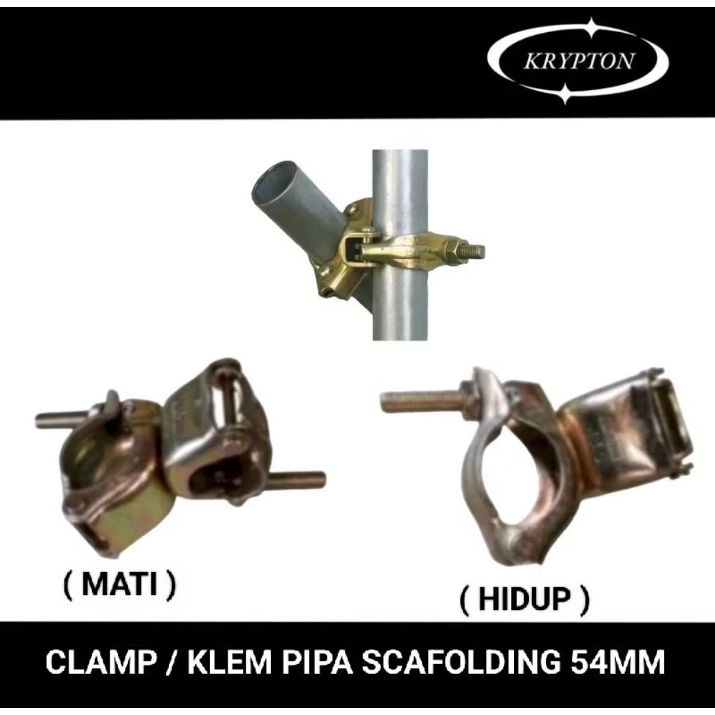 Jual klem / clamp pipa scafolding 54mm | Shopee Indonesia