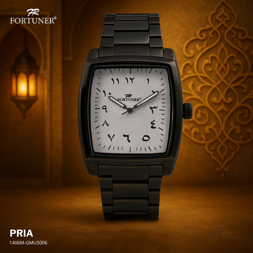 Jual Fortuner Jam Tangan Pria Analog Formal Angka Arab Tahan Air Rantai ...