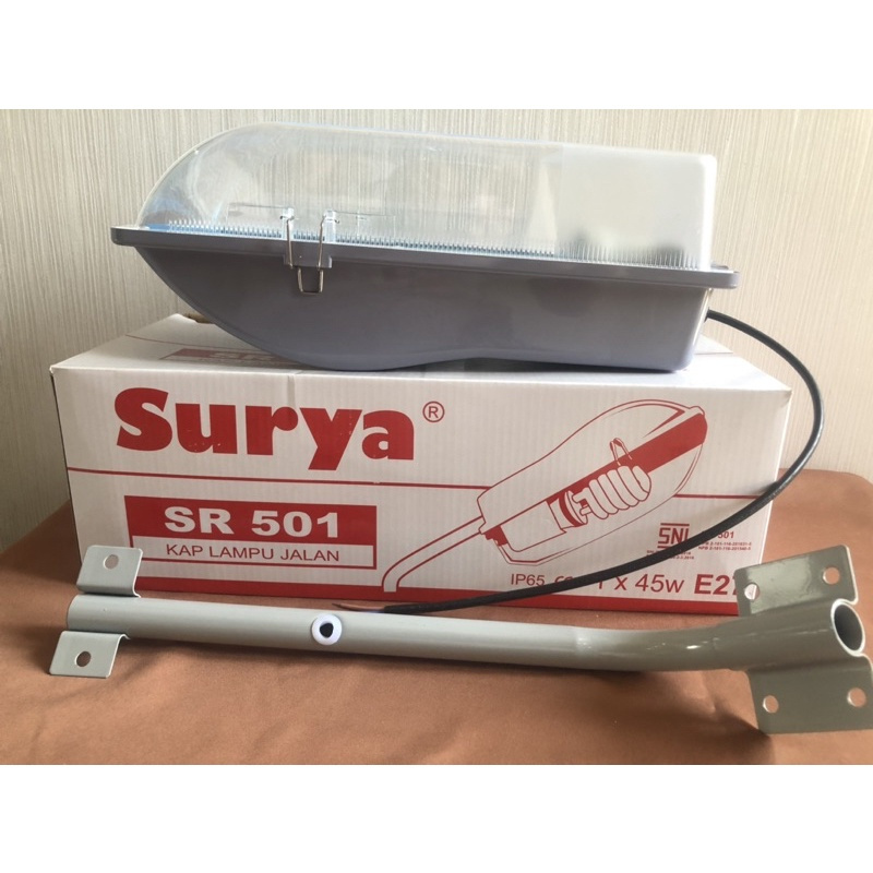 Jual Kap Lampu Jalan Outdoor Surya Waterproof SR 501 Kap Lampu Jalan PJU Fitting E27 + Tiang ...