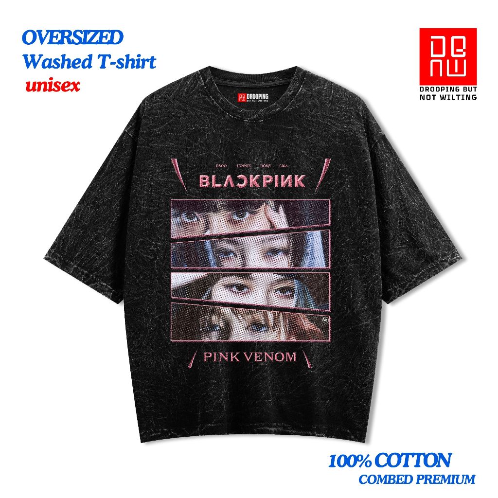 Jual DBNW Kaos BLACKPINK Washed Tshirt Oversize Pria Wanita Premium 100% Katun Combed 24s BP-48 ...