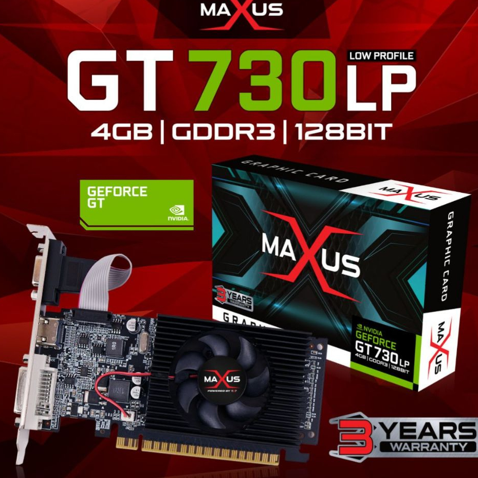 Jual VGA MAXUS GT 730 LP 4GB DDR3 128 BIT REAL CAPACITY RESMI GT730 Low profile | Shopee Indonesia