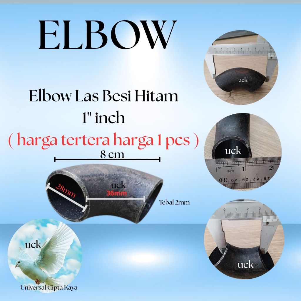Jual Elbow Las Besi 1" inch Pipa Las / Elbo Lbow Keni Knee Pipa Las ...