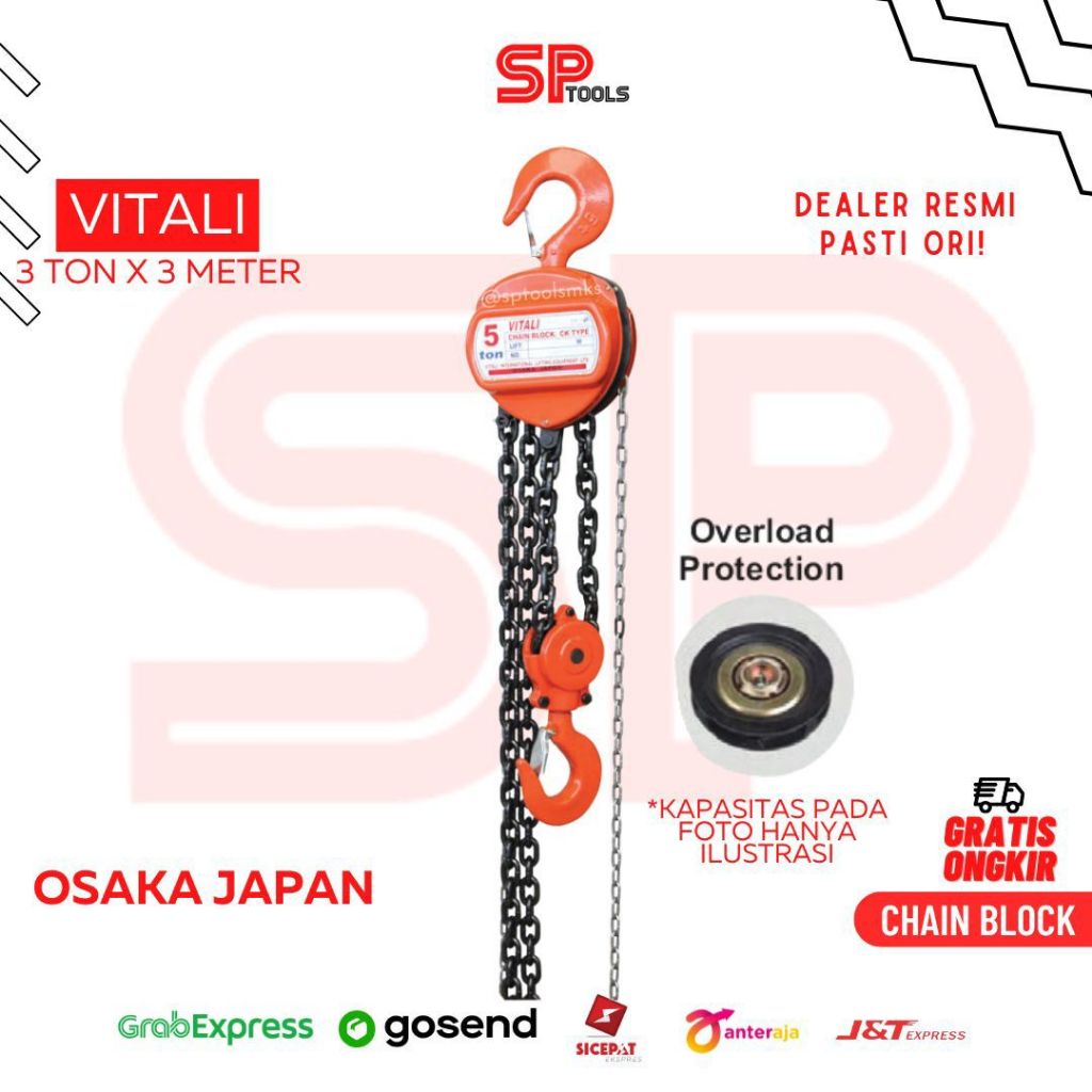 Jual KATROL RANTAI / CHAINBLOCK / CHAIN BLOCK / TAKEL 3 TON X 3 METER ...