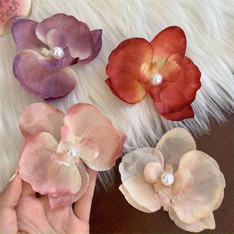 Jual COD Jepit Rambut Mutiara Anggrek Kupu-kupu Gradien Hiasan Kepala ...