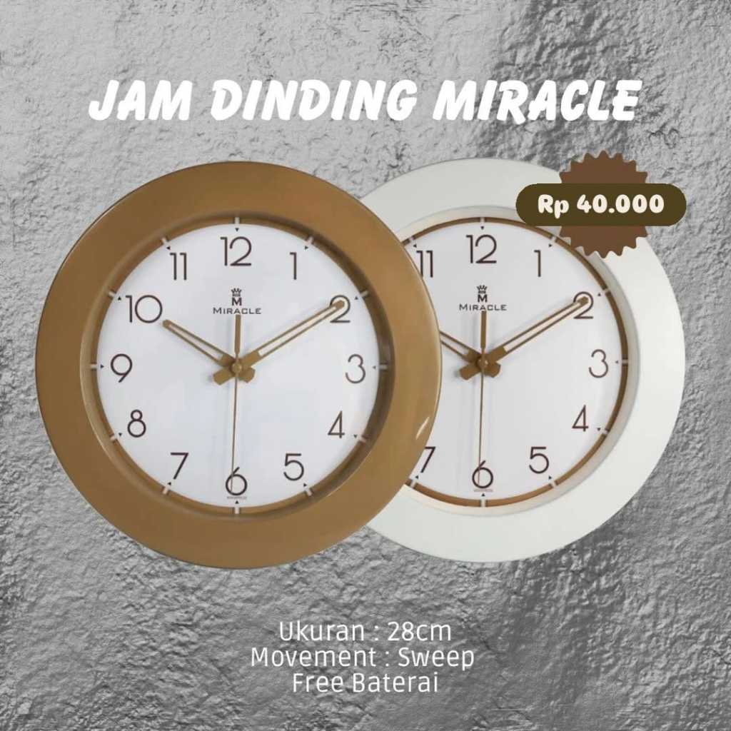 Jual JAM DINDING MIRACLE WHITE BROWN/JAM DINDING ESTETIK/JAM DINDING SWEEP/JAM DINDING MEWAH ...