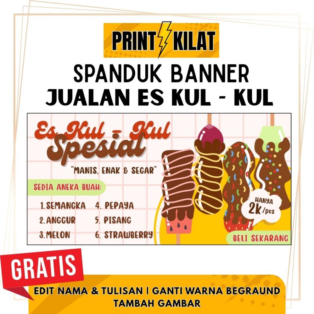 Jual SPANDUK BANNER JUALAN ES KUL - KUL | Shopee Indonesia