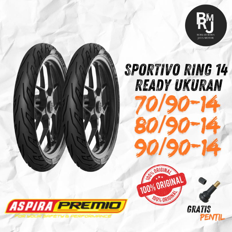 Jual SEPASANG / SATUAN BAN MOTOR MATIC ASPIRA PREMIO SPORTIVO Ring 14 80/90 dan 90/90 BEAT MIO ...