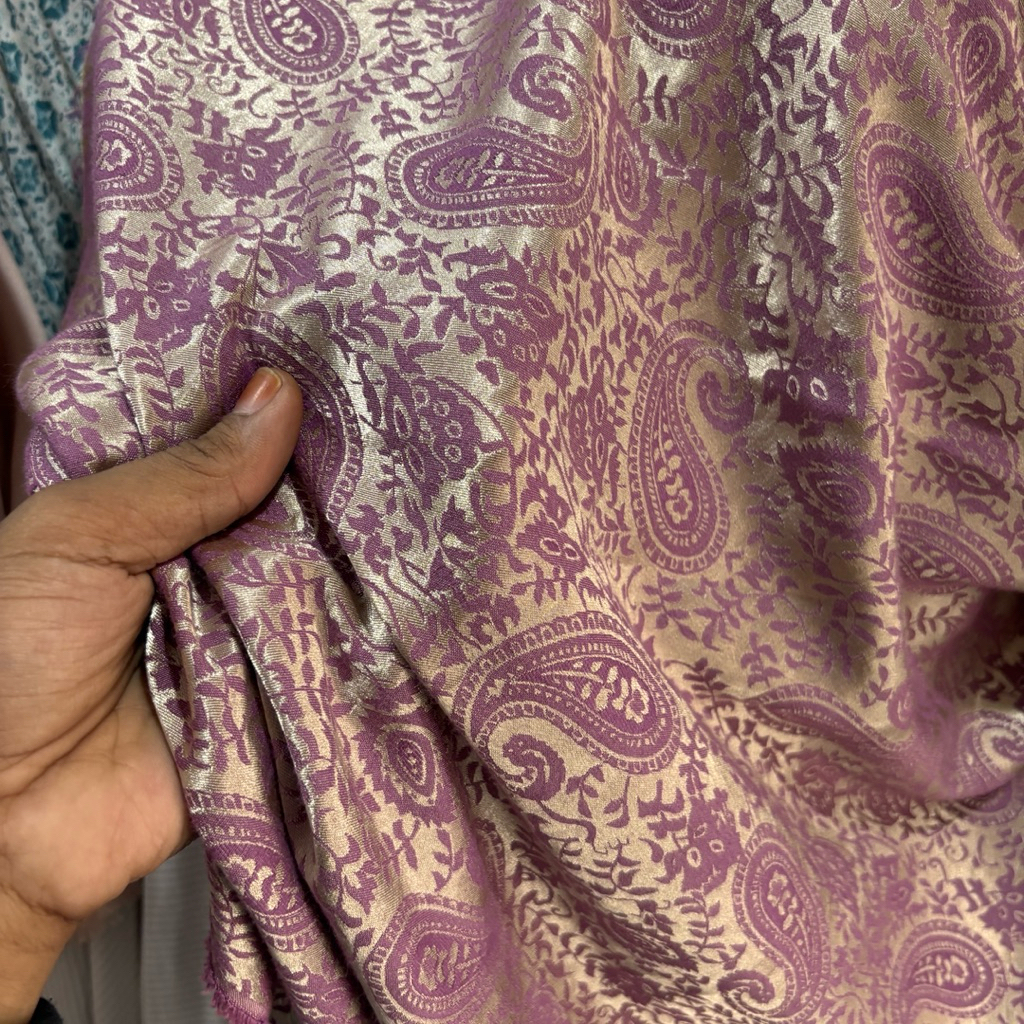 Jual Kain Jaguar Motif Paisley Ungu Emas – Elegan & Mewah untuk Busana ...