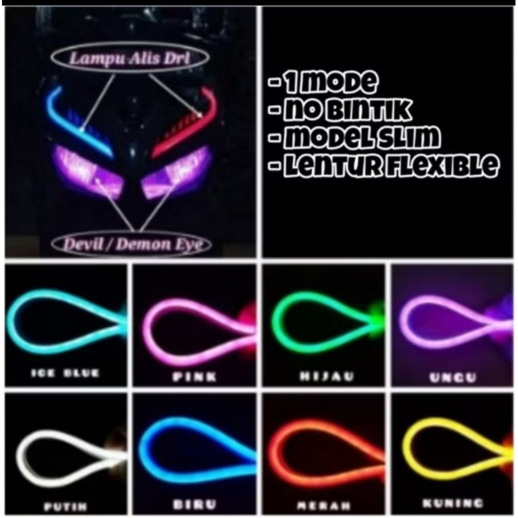 Jual LAMPU LED ALIS NEON 30CM DRL FLEXIBLE/FLEXSIBEL VARIASI MOTOR ...