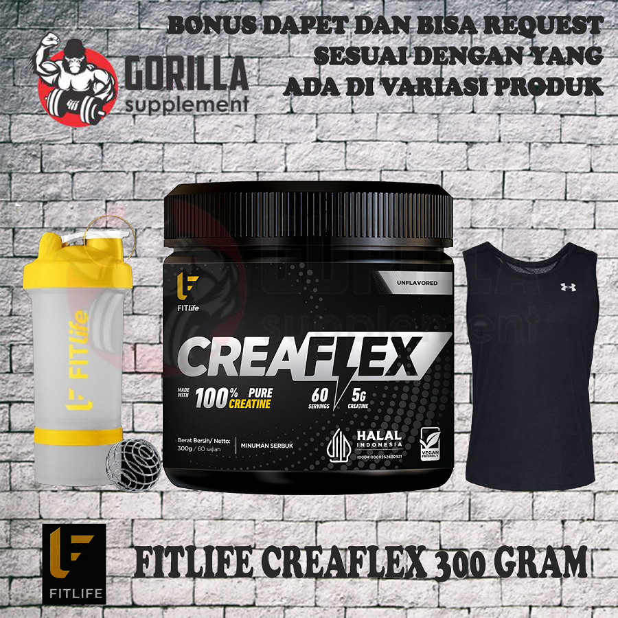 Jual FITLIFE Creaflex 300 Gram Pure Creatine Fitlife Creatine ...