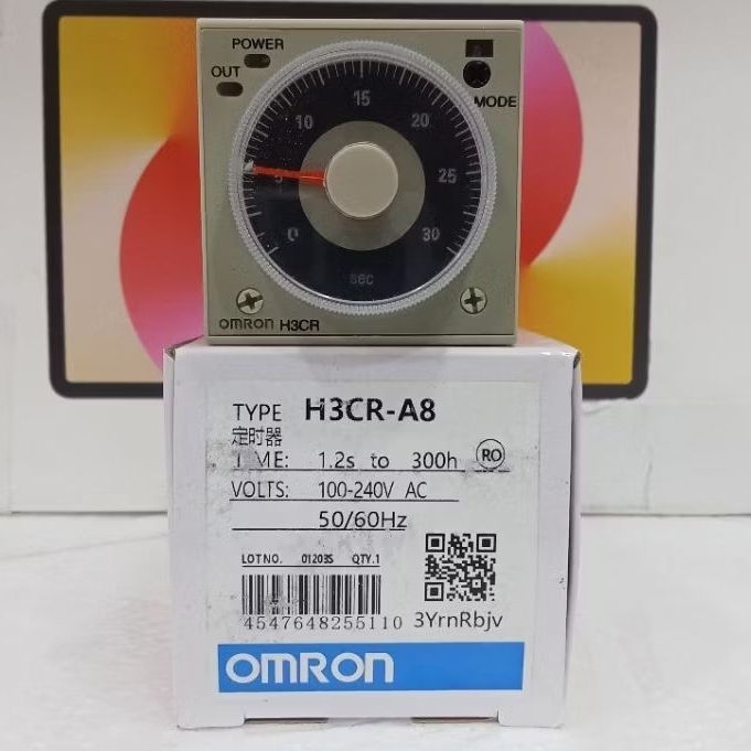 Jual timer Omron H3CR-A8 H3CR A8 220VAC 8pin plus socket timer analog ...