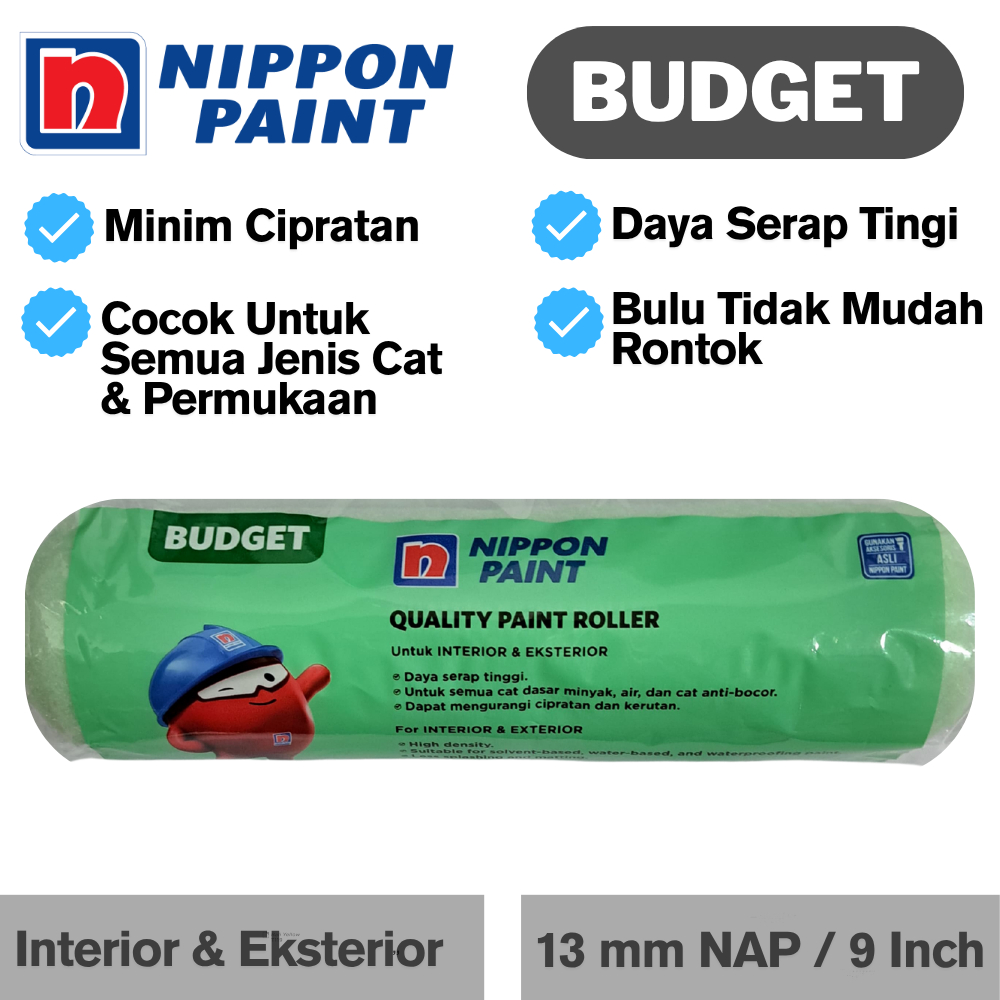Jual NIPPON PAINT ISI ROL CAT BUDGET 9 INCH REFIL ROLLER CAT TEMBOK ...