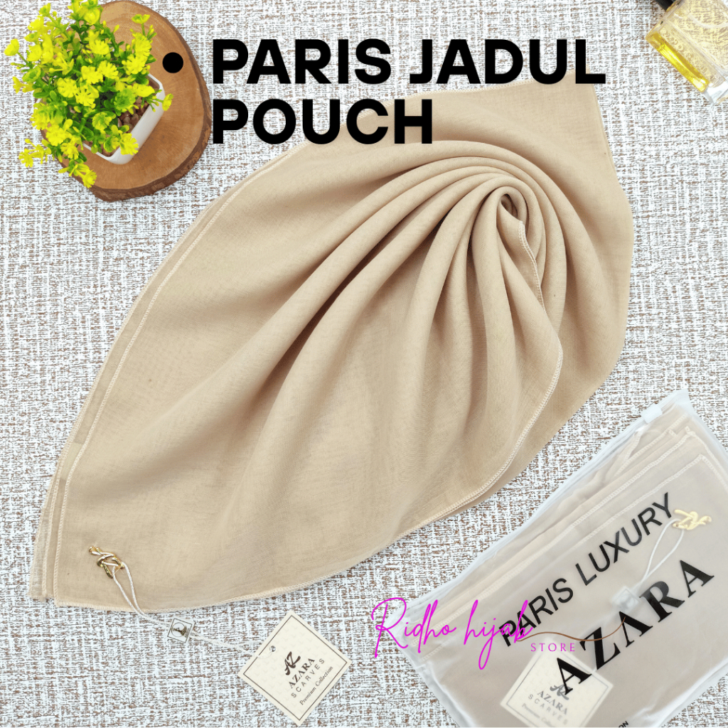 Jual Hijab Paris Jadul Pouch Logo Azara/Kerudung segi Empat Paris Azara ...