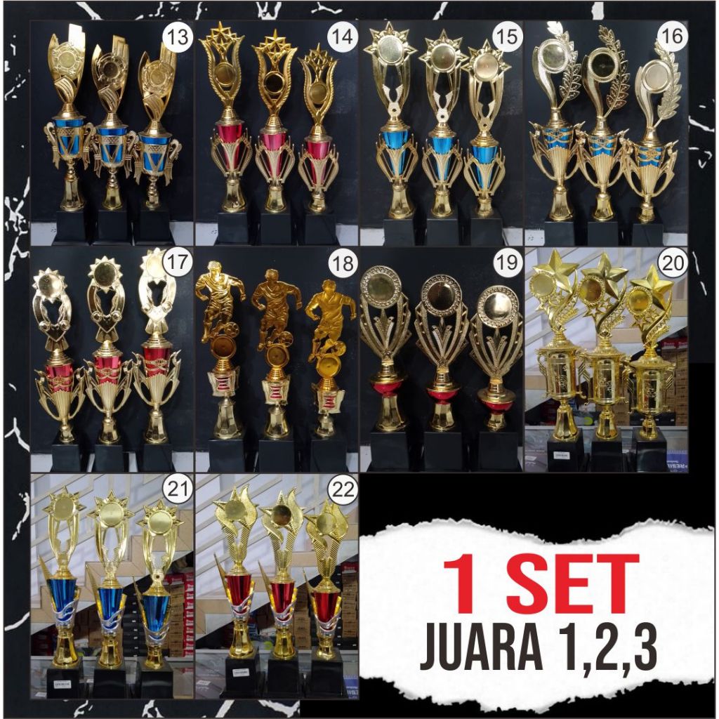 Jual Trophy Piala Plastik SET JUARA 1,2,3 | Shopee Indonesia
