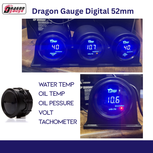 Jual Digital Gauge Indikator Mobil Dragon Gauge Water Temp Gauge Oil ...