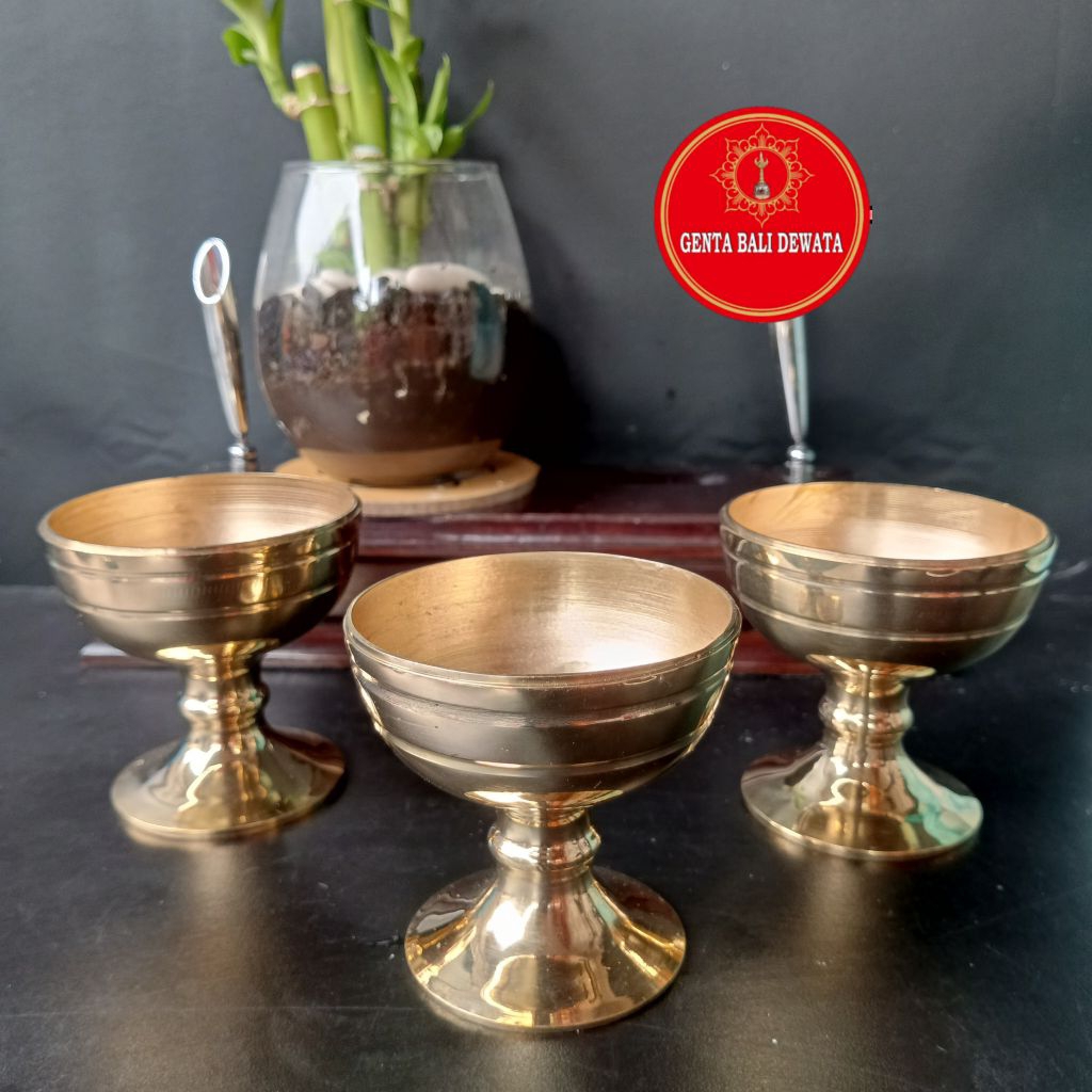 Jual GELAS KUNINGAN / TEMPAT BIJA / CAWAN KUNINGAN / SLOKI KUNINGAN ...