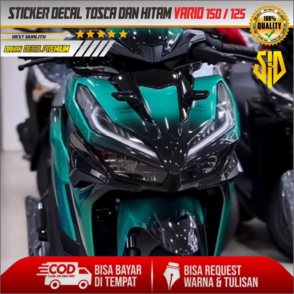 Jual STICKER DECAL VARIO 150 /125 GRADASI BIRU TOSCA DAN HITAM GLOSSY ...