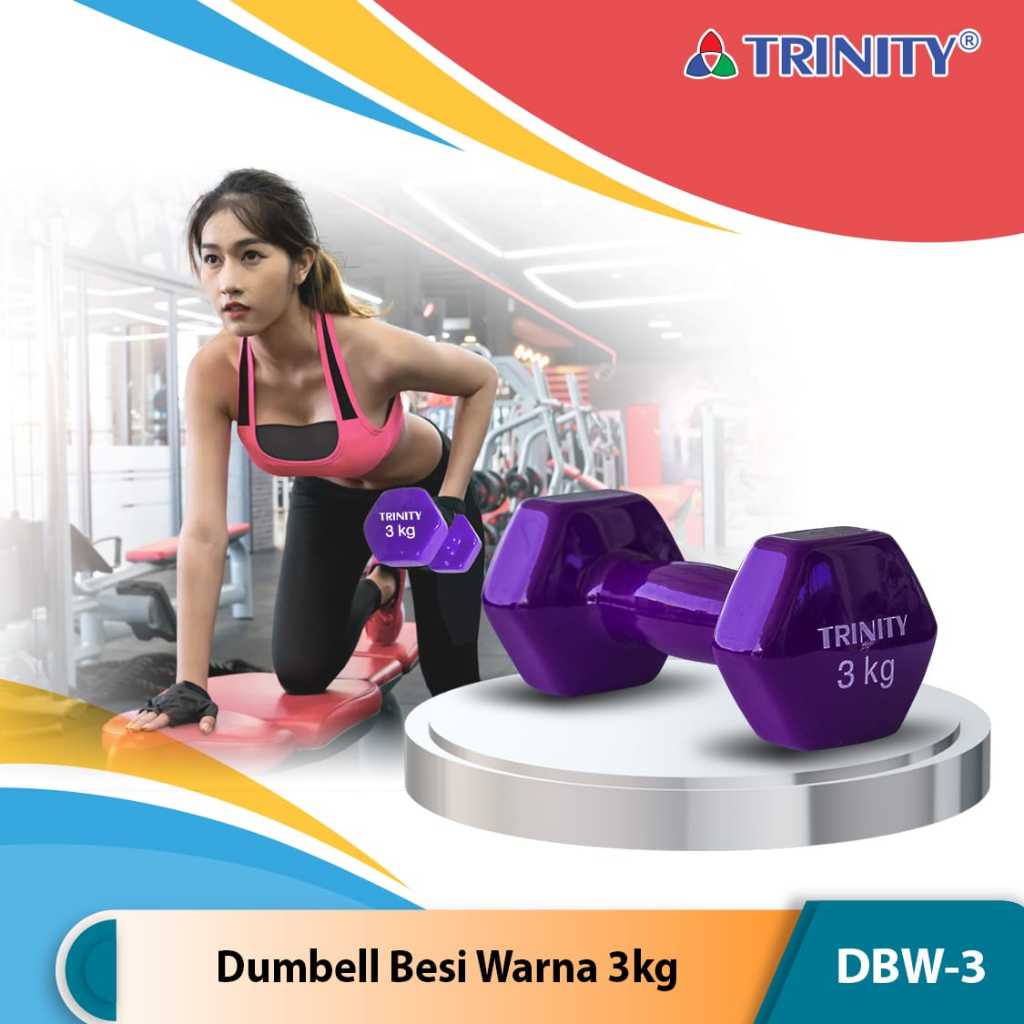 Jual Dumbell Besi Warna Trinity 3kg DBW-3 | Shopee Indonesia