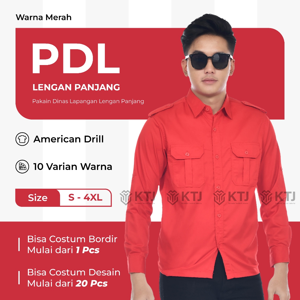 Jual Baju Kemeja PDL PDH Seragam Dinas Pakaian Kerja Lapangan Lengan Panjang Pria Wanita Bisa ...