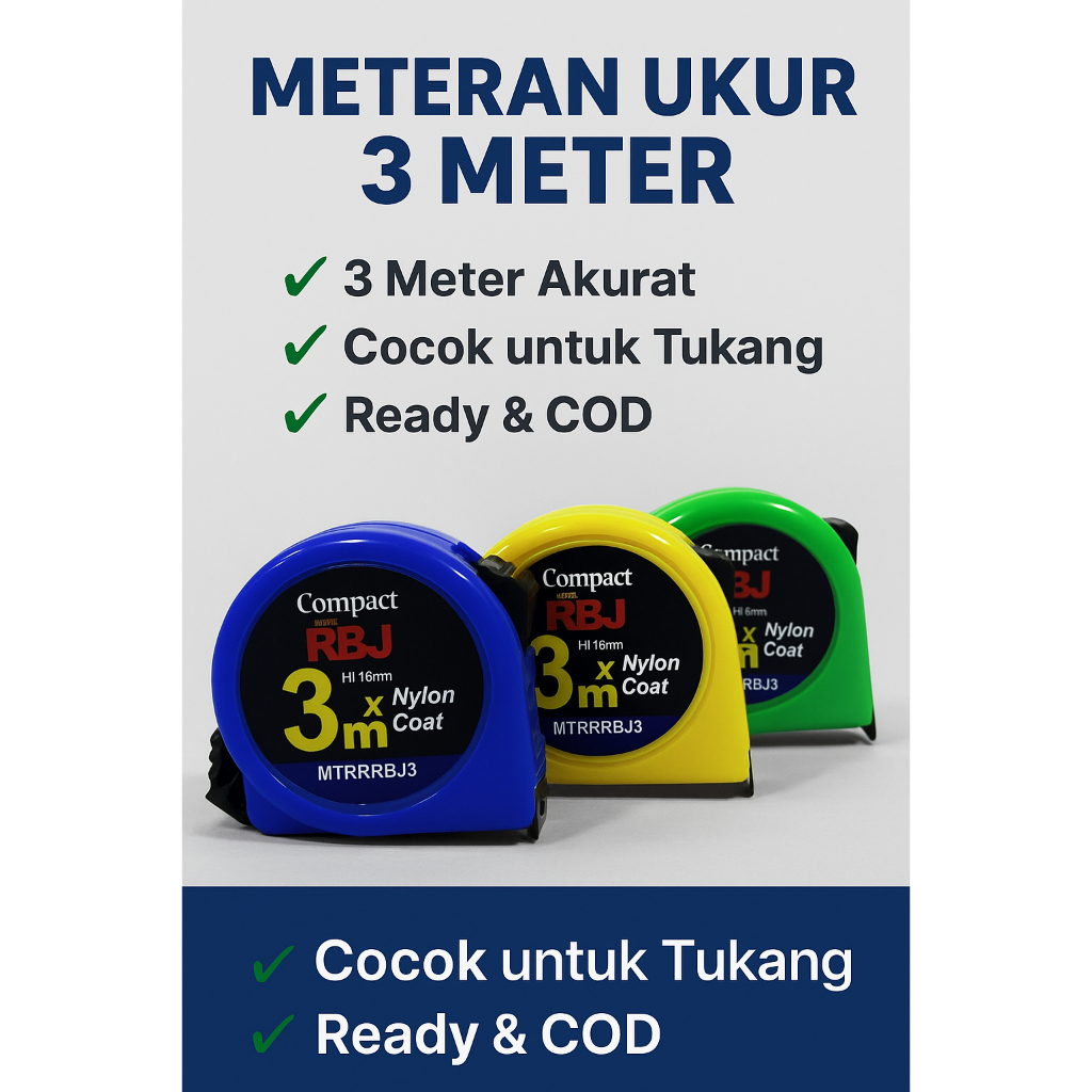 Jual Meteran Ukur 5 Meter RBJ – Kuat, Presisi, Cocok untuk Tukang ...