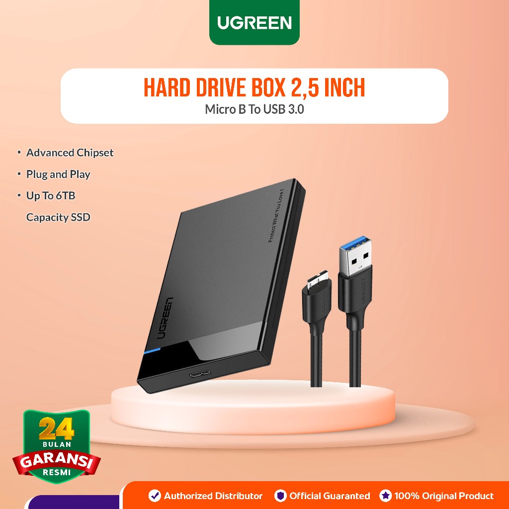 Jual UGREEN 30848 Hard Disk Drive Casing Enclosure External 2,5" SATA ...