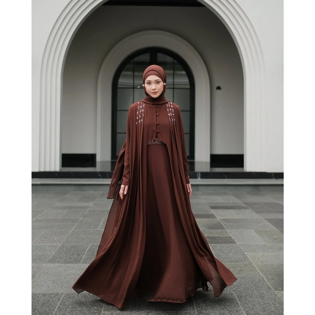 Jual Gamis Abaya Outer Terpisah Bahan Ceruty Babydoll Gamis Abaya Warna ...