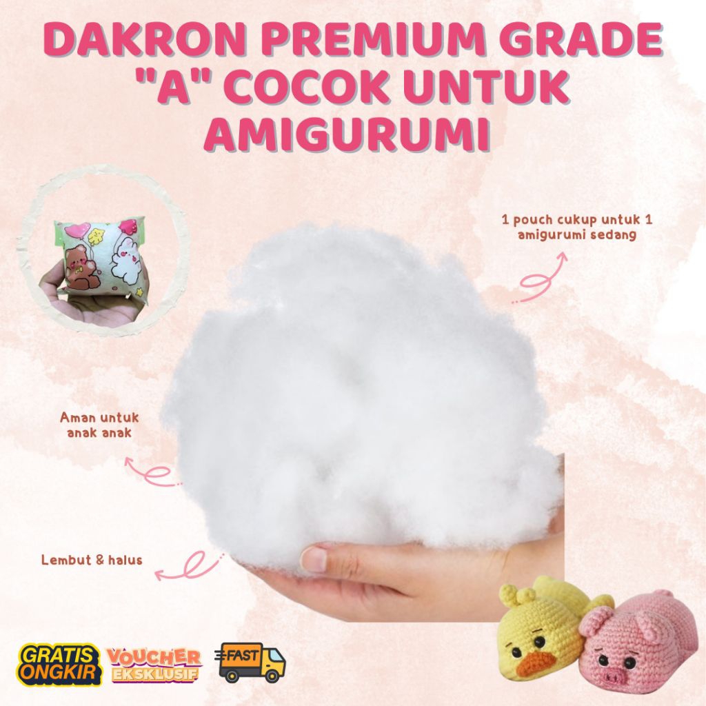 Jual DAKRON MINI PREMIUM GRADE A COCOK UNTUK ISIAN BONEKA RAJUT ...