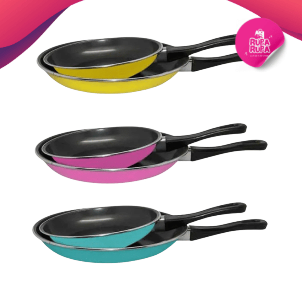 Jual FRYPAN SET UKURAN 18 CM & 25 CM / PANCI PENGGORENGAN TEFLON FRY ...