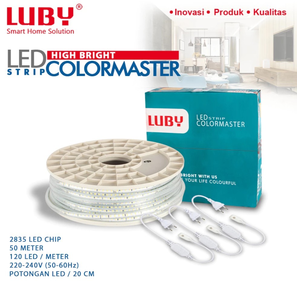 Jual LUBY Lampu LED Strip Selang 2835 Colormaster 10.5W Panjang 50 ...