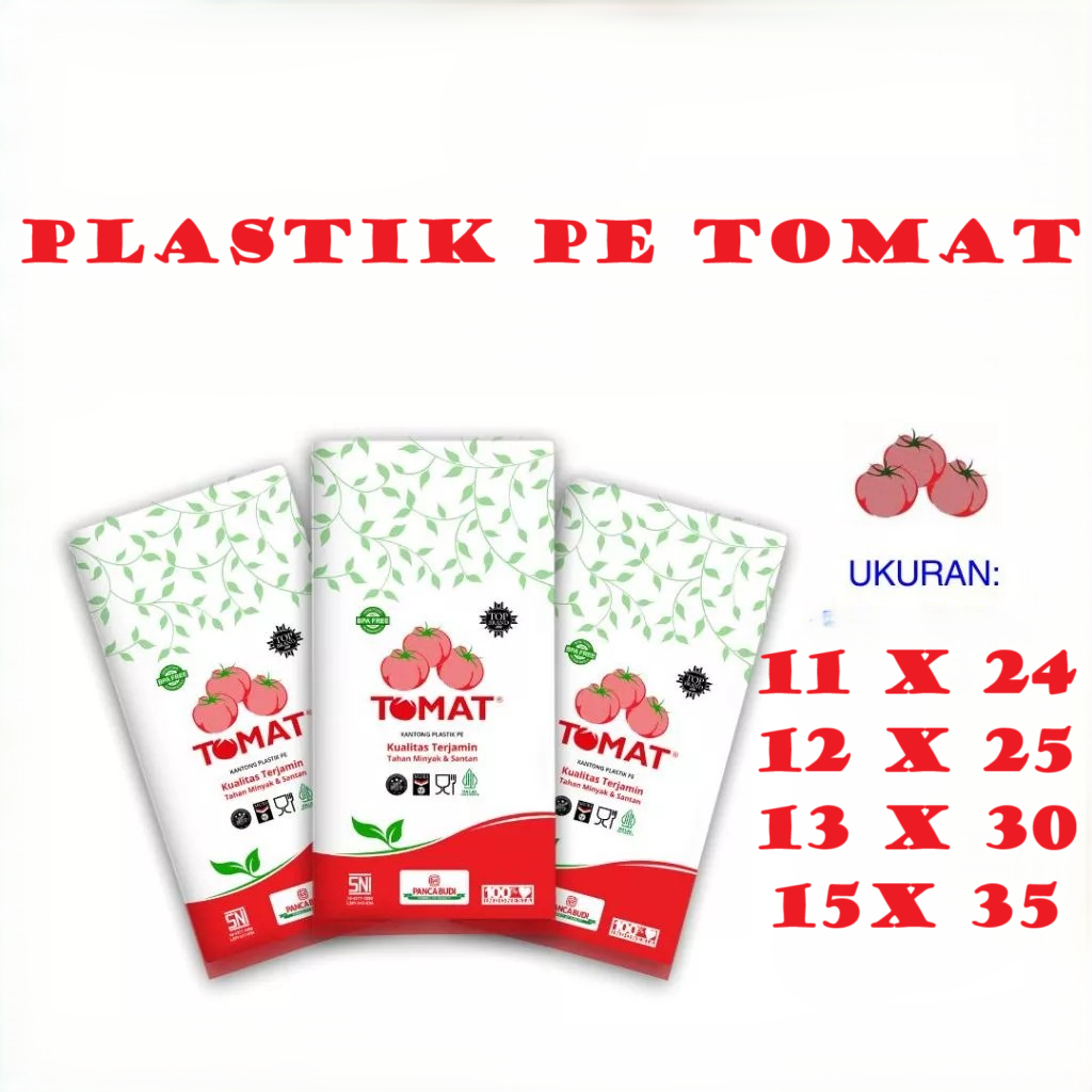 Jual TOMAT Plastik Kualitas Terjamin [1 PACK] 11x24 12x25 13x30 15x35 ...