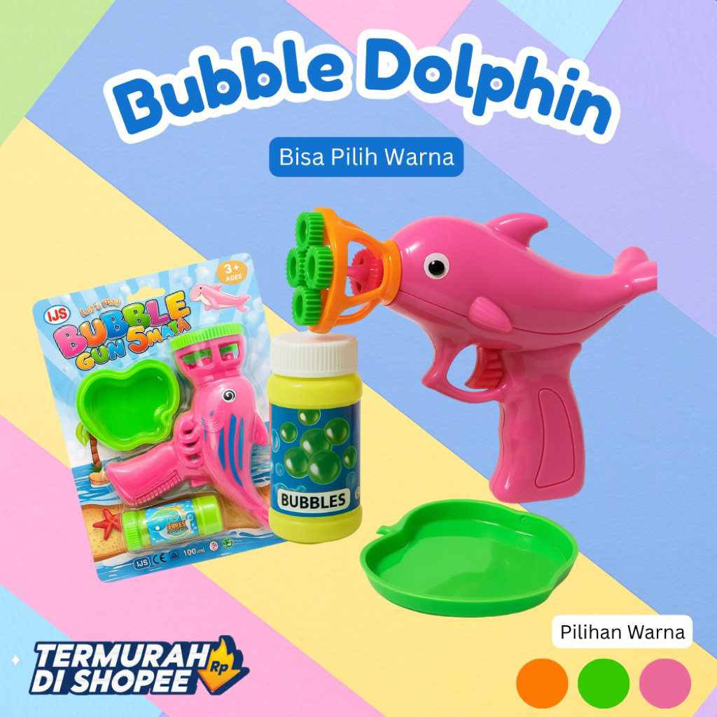 Jual [EDUFUNTOYS] Bubble Gun Dolphin 5 Mata Pistol Gelembung Anak ...