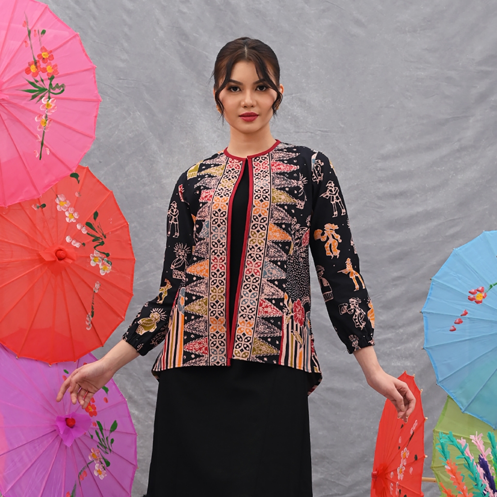 Jual NONA RARA - Tricia Wonogiren Betawi T4148, Baju kerja batik blouse ...