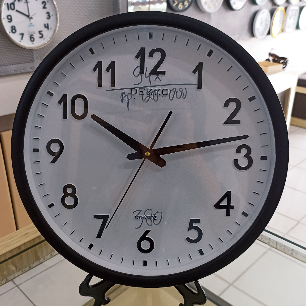 Jual JAM DINDING DEKKO 380 BESAR BLACK WHITE/JAM DINDING ESTETIK/JAM ...