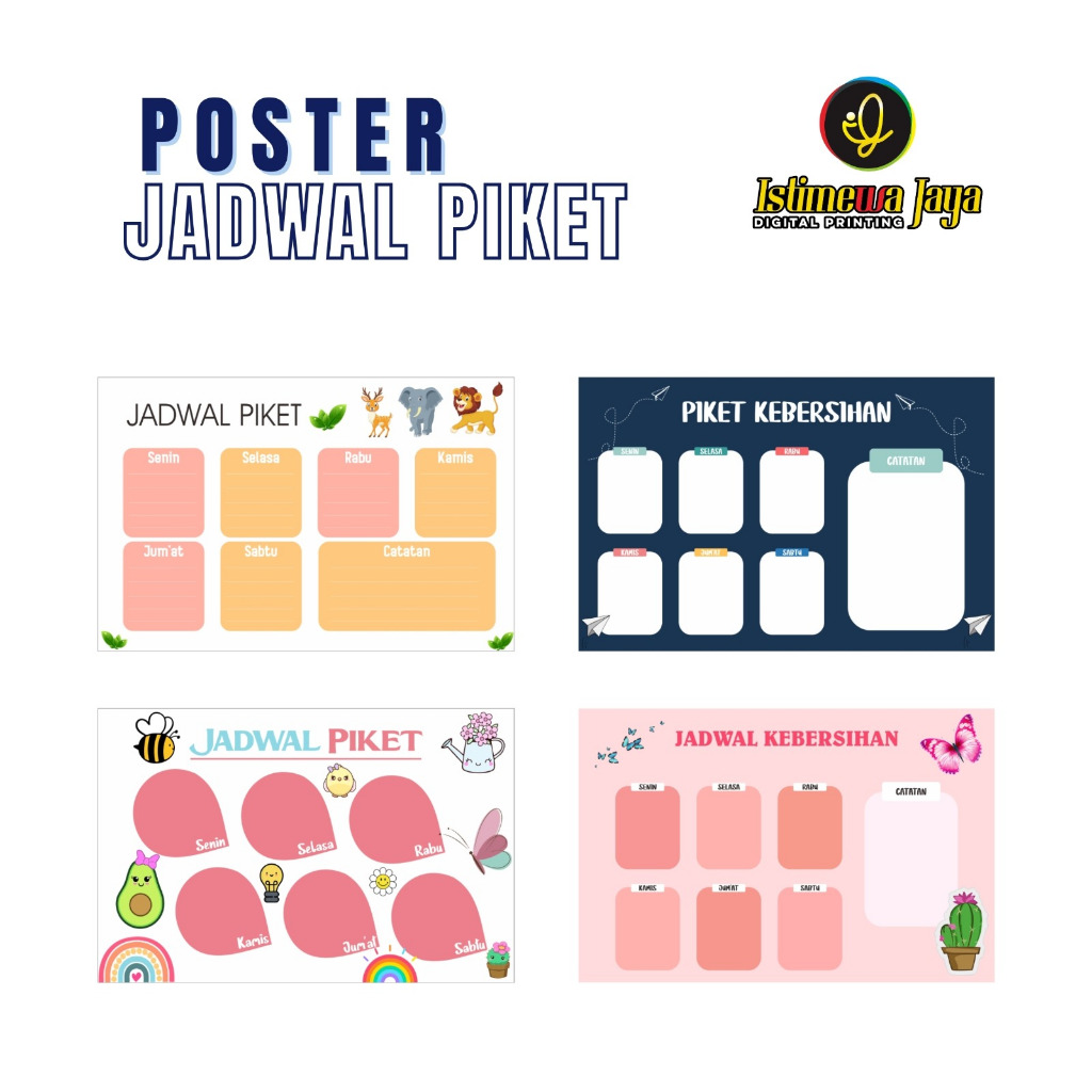 Jual ISTIMEWA DIGITAL PRINTING - Poster Jadwal Piket Custom | Shopee ...