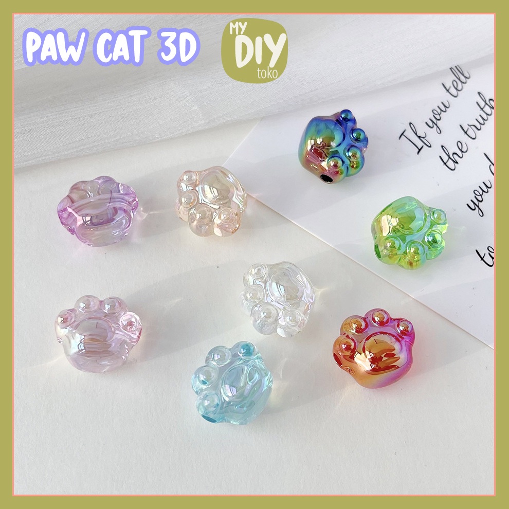 Jual CM ChenMing Manik Luxury 3D Cat Paw Bening Lubang Samping | Shopee ...